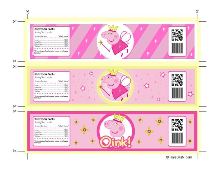 Peppa Pig Water Bottle Labels | PDF
