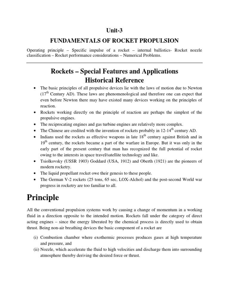 AE1351 Unit-3 | PDF | Rocket Engine | Rocket Propellant