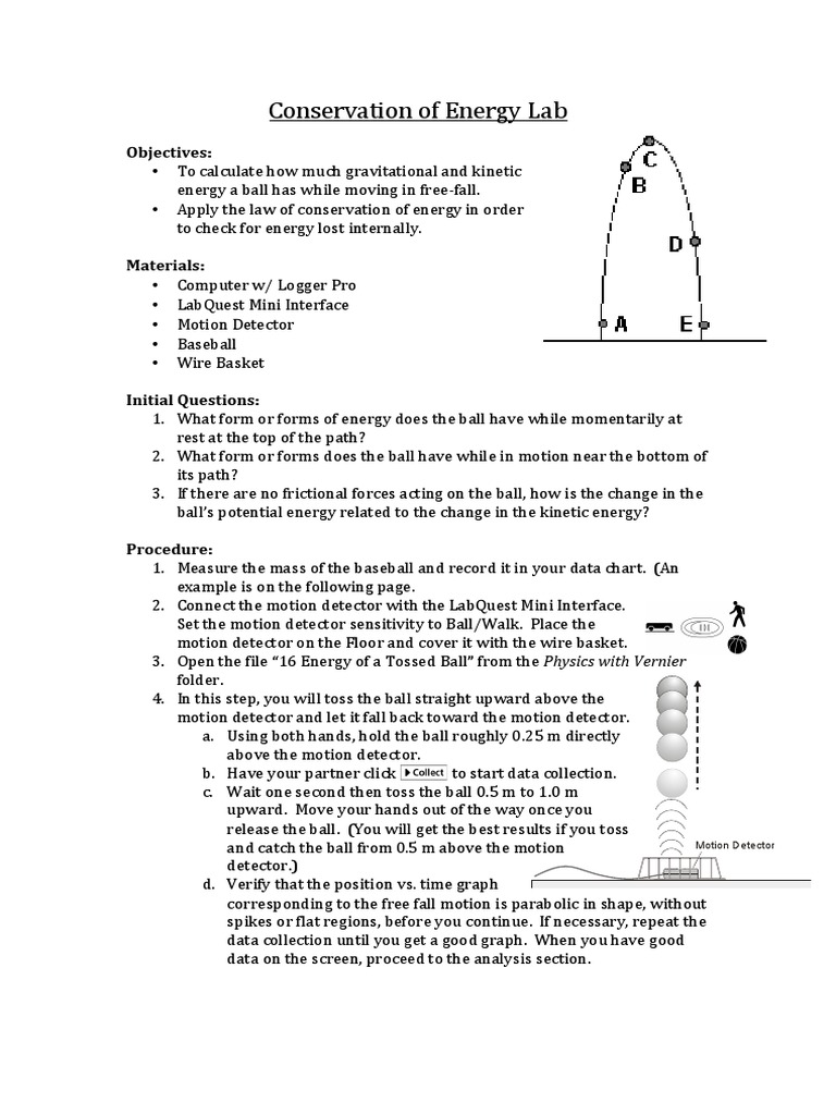 Conservation of Energy Lab | PDF | Kinetic Energy | Velocity