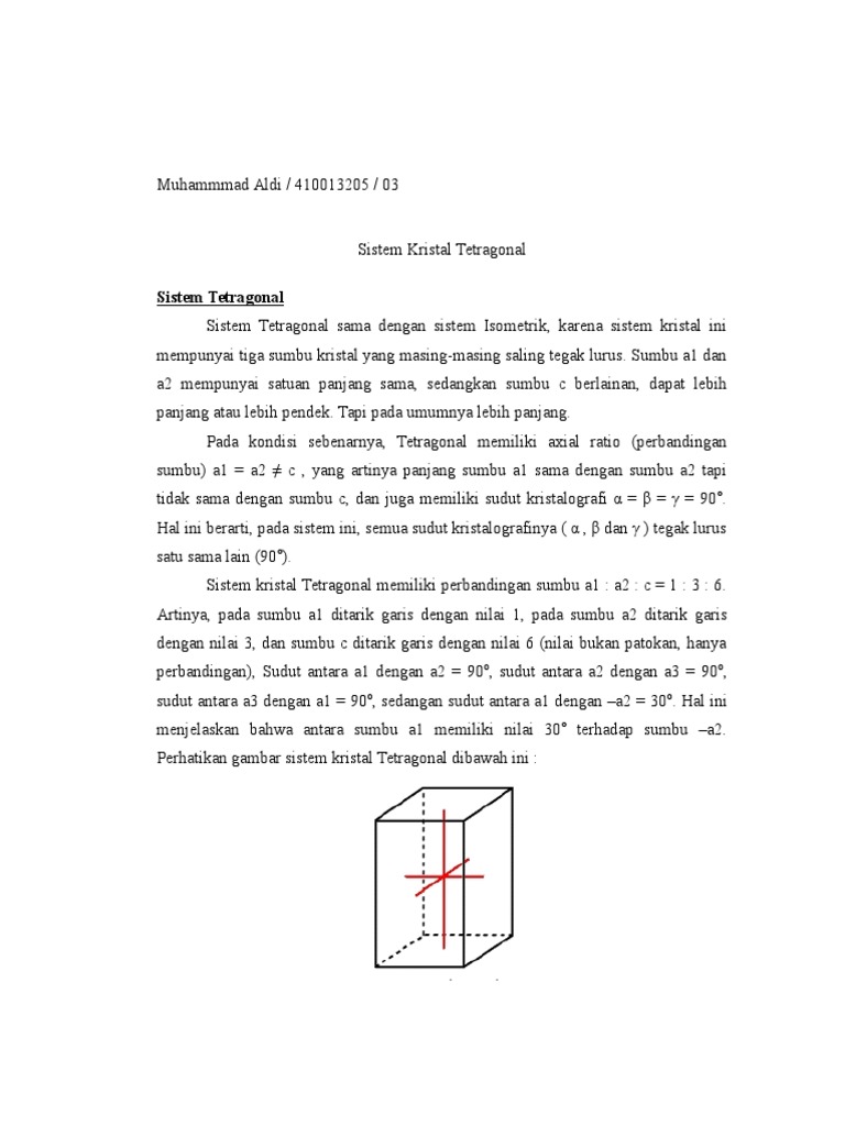Sistem Kristal Tetragonal | PDF