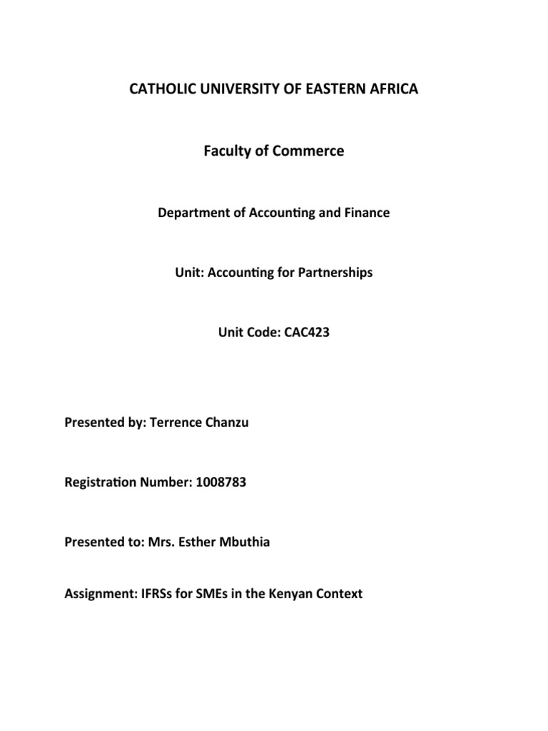 IFRSs For SMEs in The Kenyan Context | PDF | International Financial ...