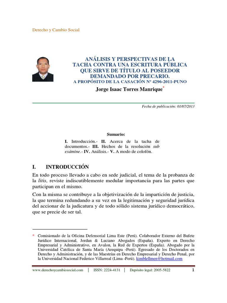 Tacha de Documento | PDF | Ley procesal | Evidencia (ley)