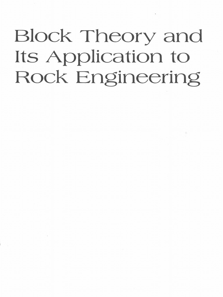 Block Theory and Its Application To Rock Engineering | PDF | Finite ...