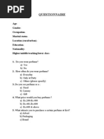 Questionnaire For Perfume | PDF | Perfume | Odor