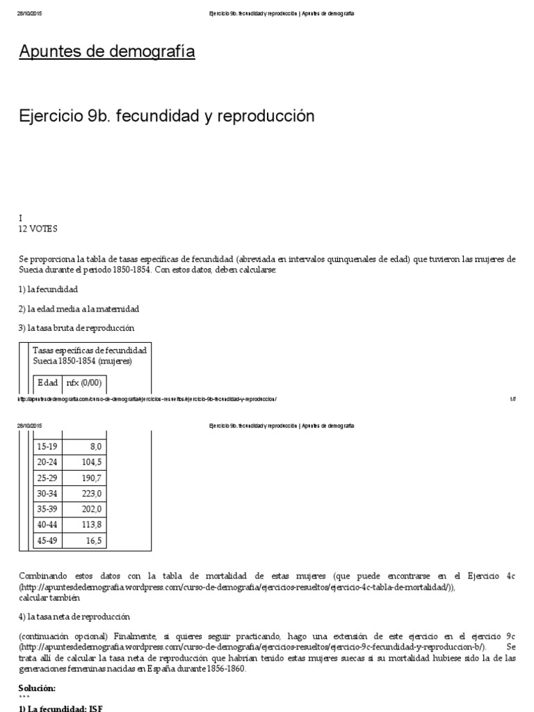 Ejercicio 9b | Tasa de mortalidad | Demografía
