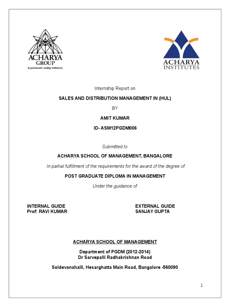 Project Report On Sales and Distribution Management (Autosaved ...