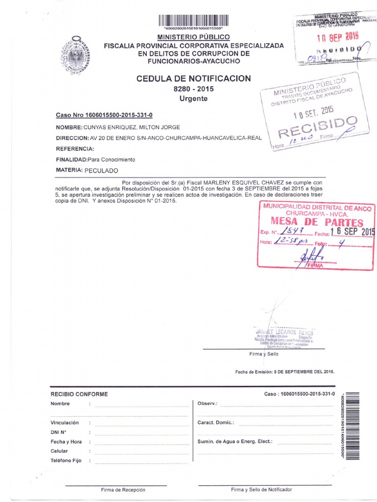 Cedula de Notificacion | PDF