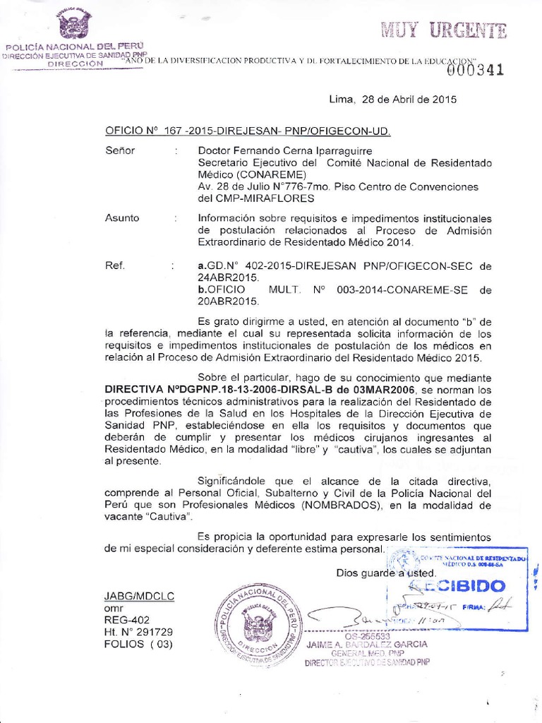 Sanidad PNP | PDF | Policía | Administración Pública