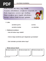 Irakurketa Ulermena Lantzeko Fitxak | PDF