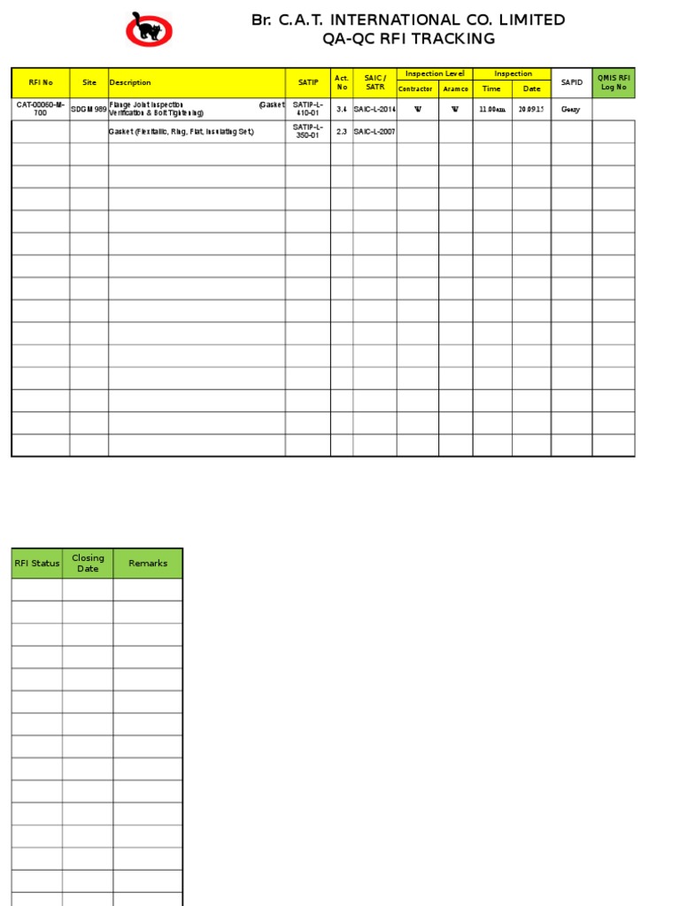 Rfi Tracking | PDF | Pipe (Fluid Conveyance) | Welding