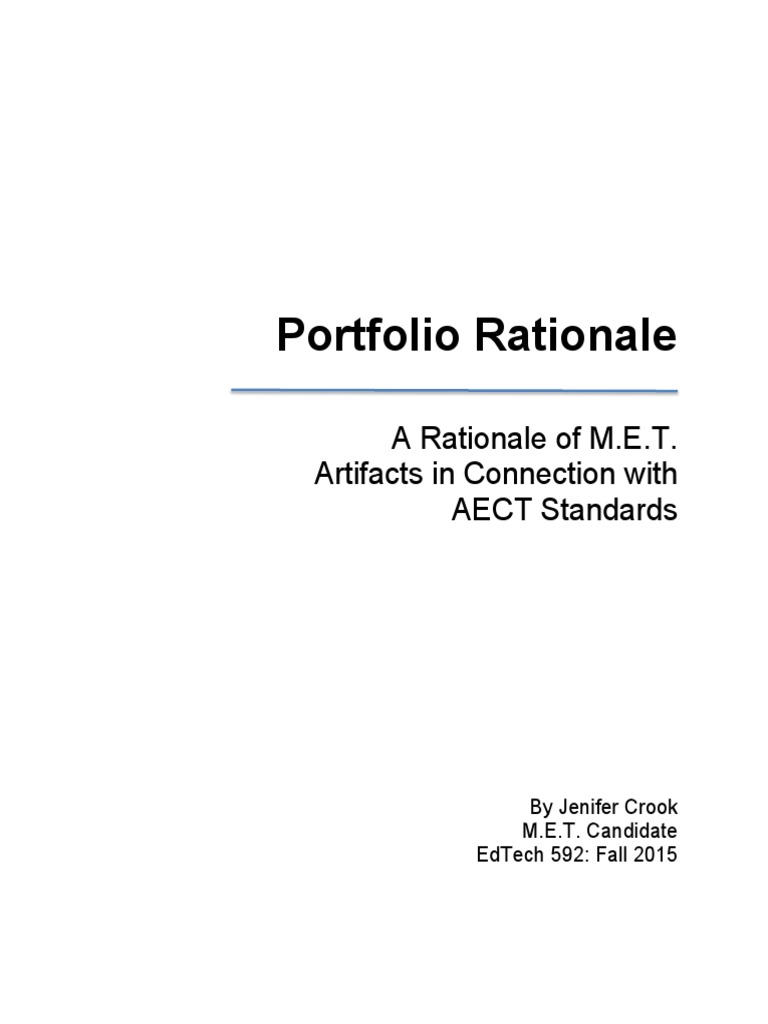 Jenifer Crook MET Portfolio Rationale PDF | PDF | Educational ...