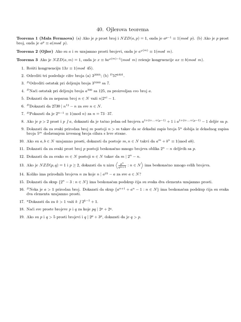 Ojlerova Teorema | PDF
