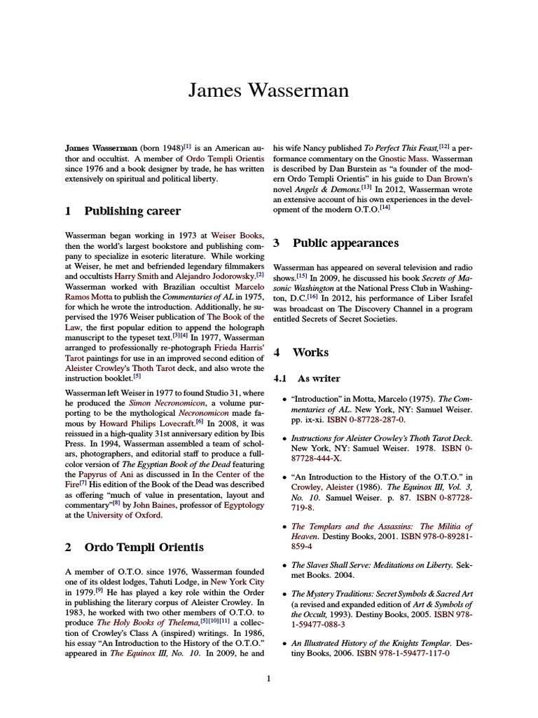 James Wasserman | PDF | New Religious Movements | Mysticism