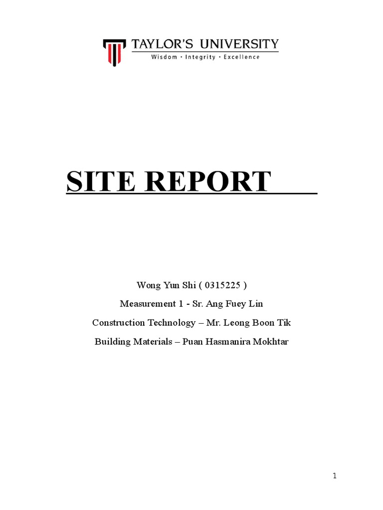 Site Report | PDF | Concrete | Engineering
