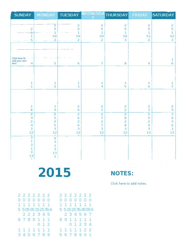 Weekly Calendar Overview 2015 | PDF