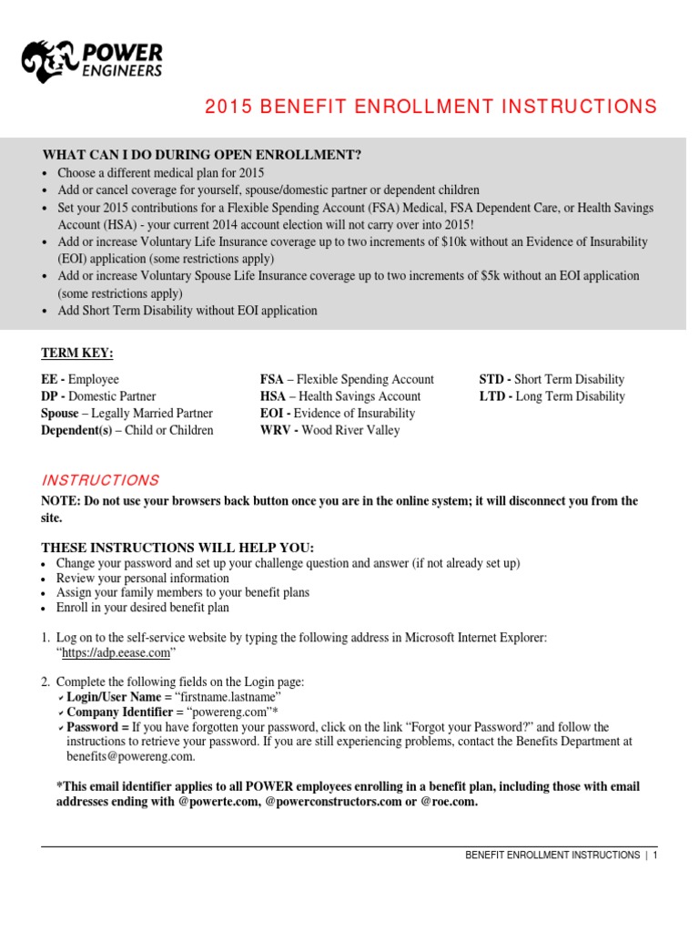 2014 Benefit Enrollment Instructions | PDF | Service Industries ...