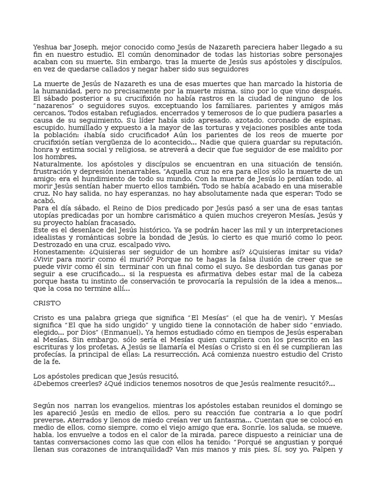 Yeshua Bar Joseph | PDF | La resurrección de Jesús | Jesús