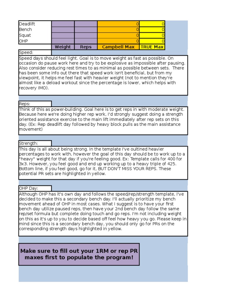 Brandon Campbell Training Program | PDF | Sports | Athletic Sports