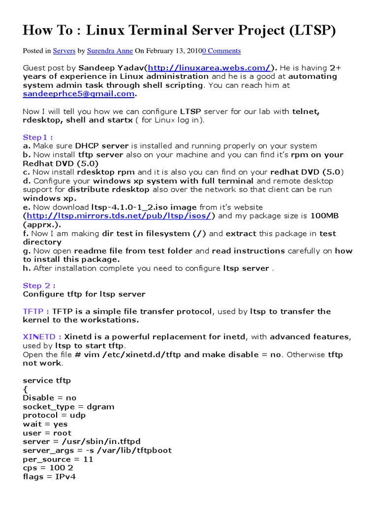 How To Linux Terminal Server Project (LTSP) | PDF | System Software ...