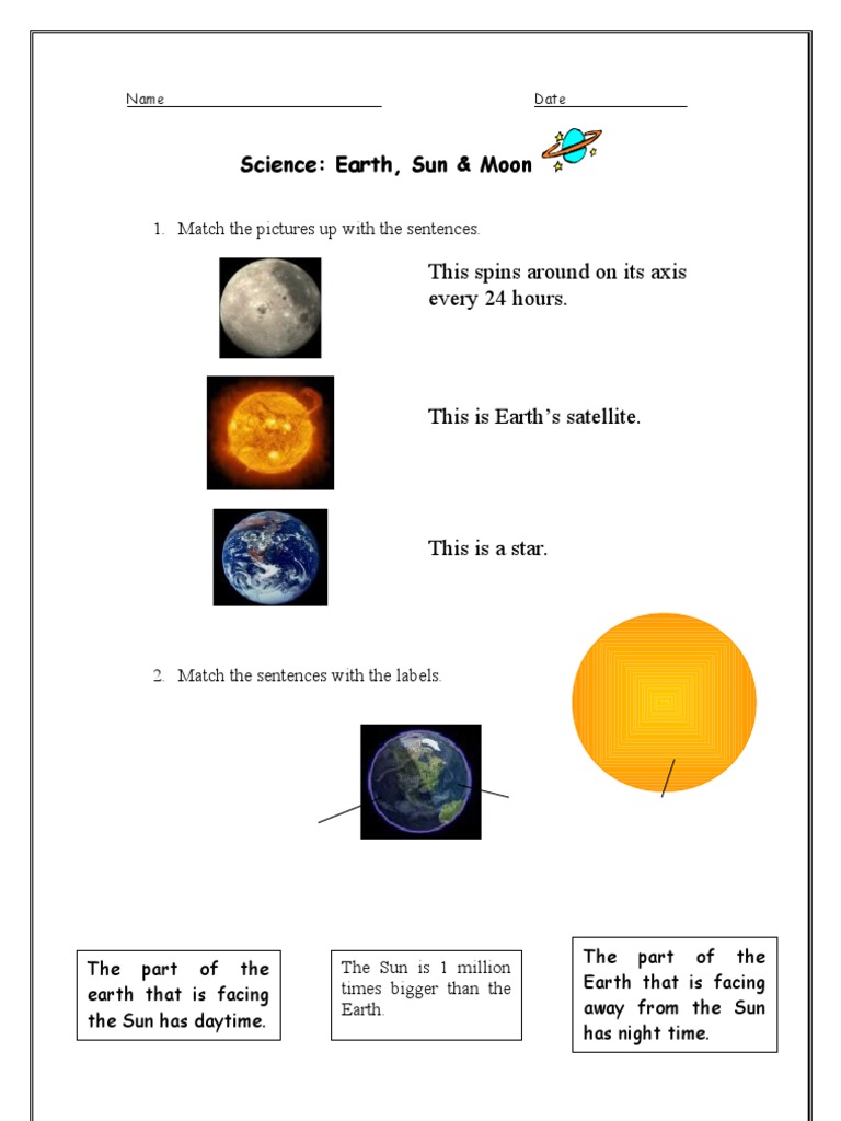 Worksheet 1 | PDF | Earth | Outer Space
