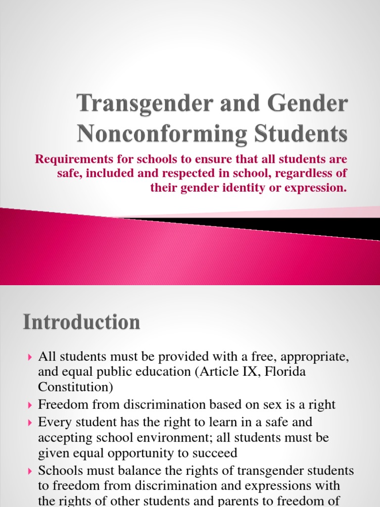 Transgender and Gender Nonconforming Students | PDF | Transgender ...