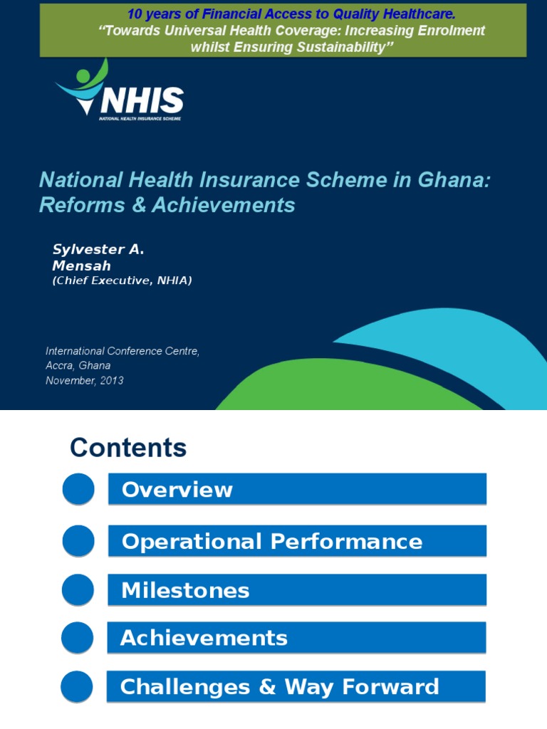 Nhis Ghana - Overview Reforms Achievements Version 3 | PDF | Insurance ...
