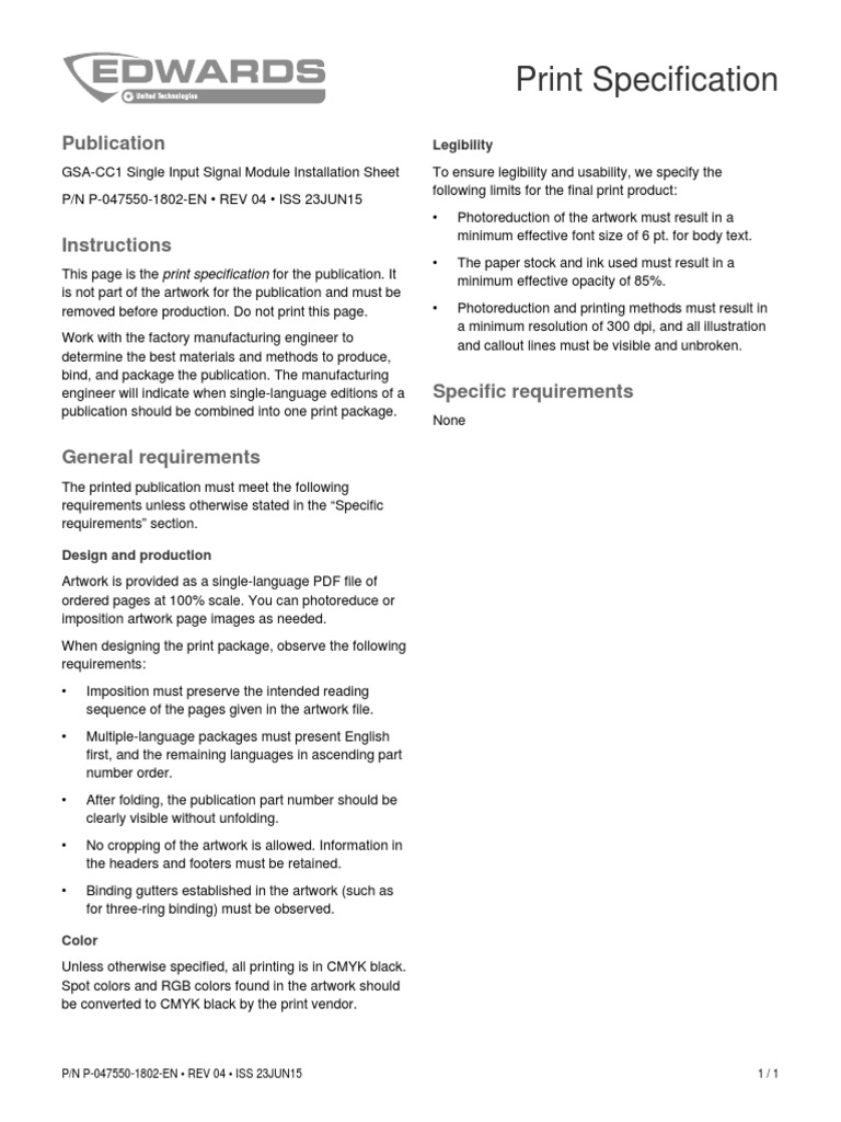 P-047550-1802-En R04 GSA-CC1 Single Input Signal Module Installation ...