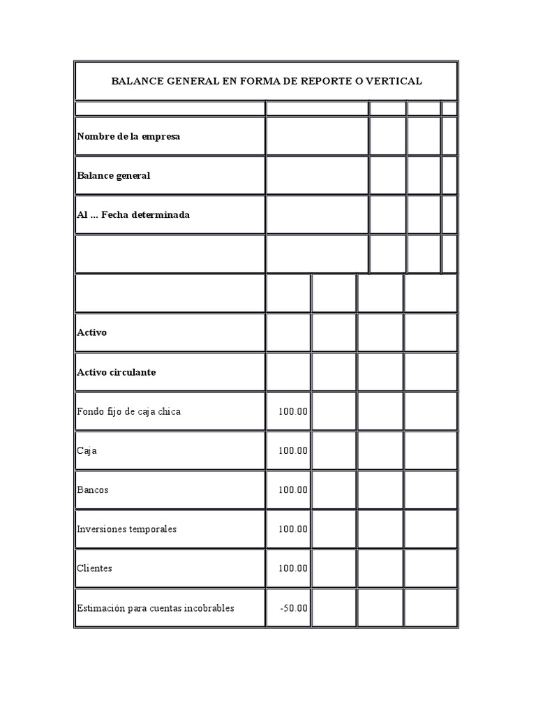 Formato Balance Inicial | PDF