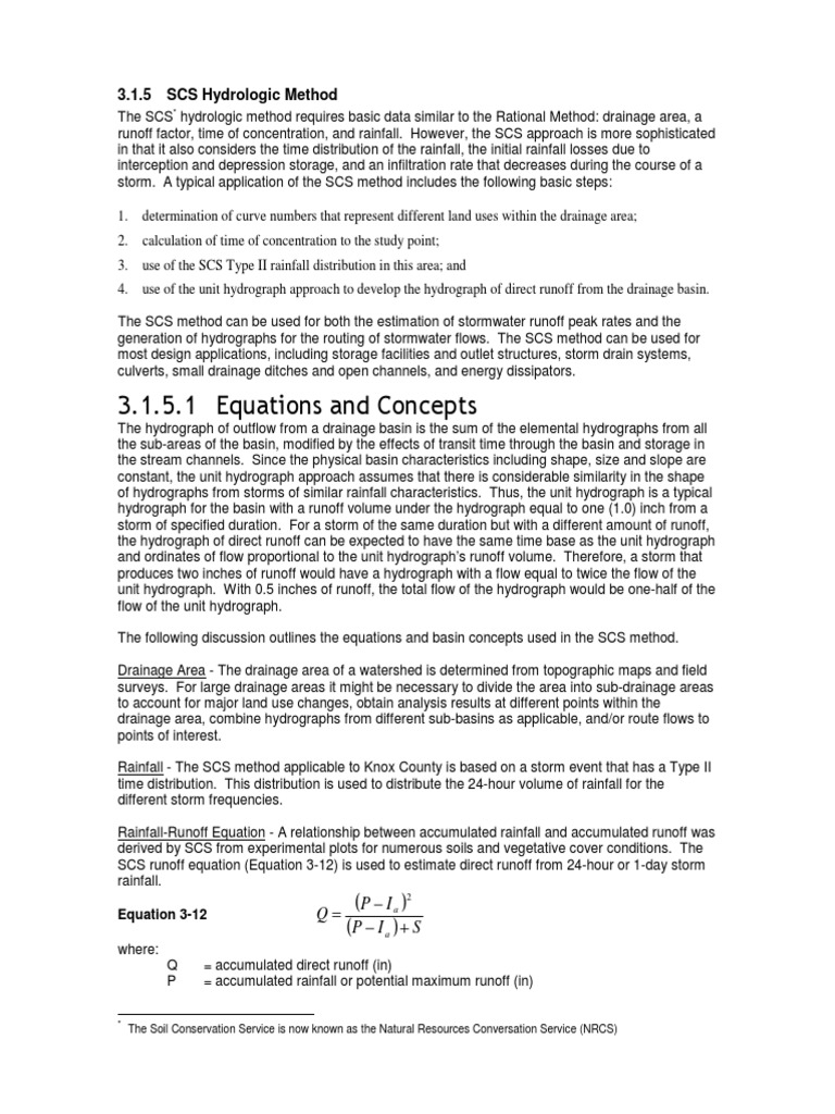 SCS Method for Runoff Estimation | PDF