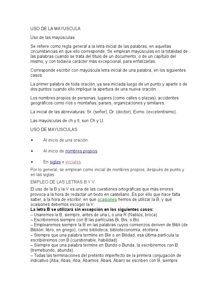Uso de La Mayuscula | PDF | Comillas | Soporte