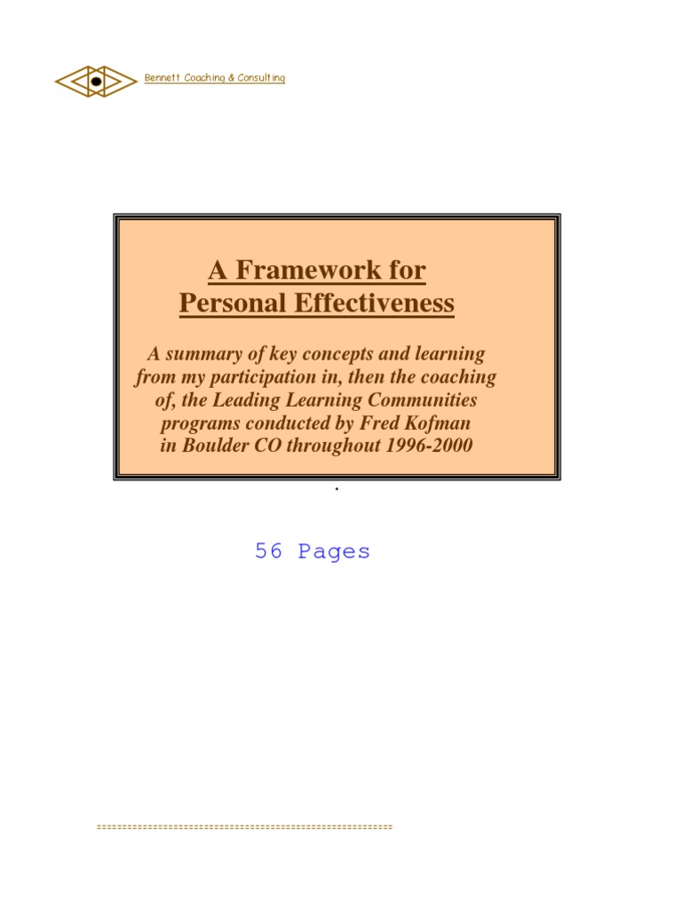 Personal Effectiveness Framework Guide | PDF | Knowledge | Perception
