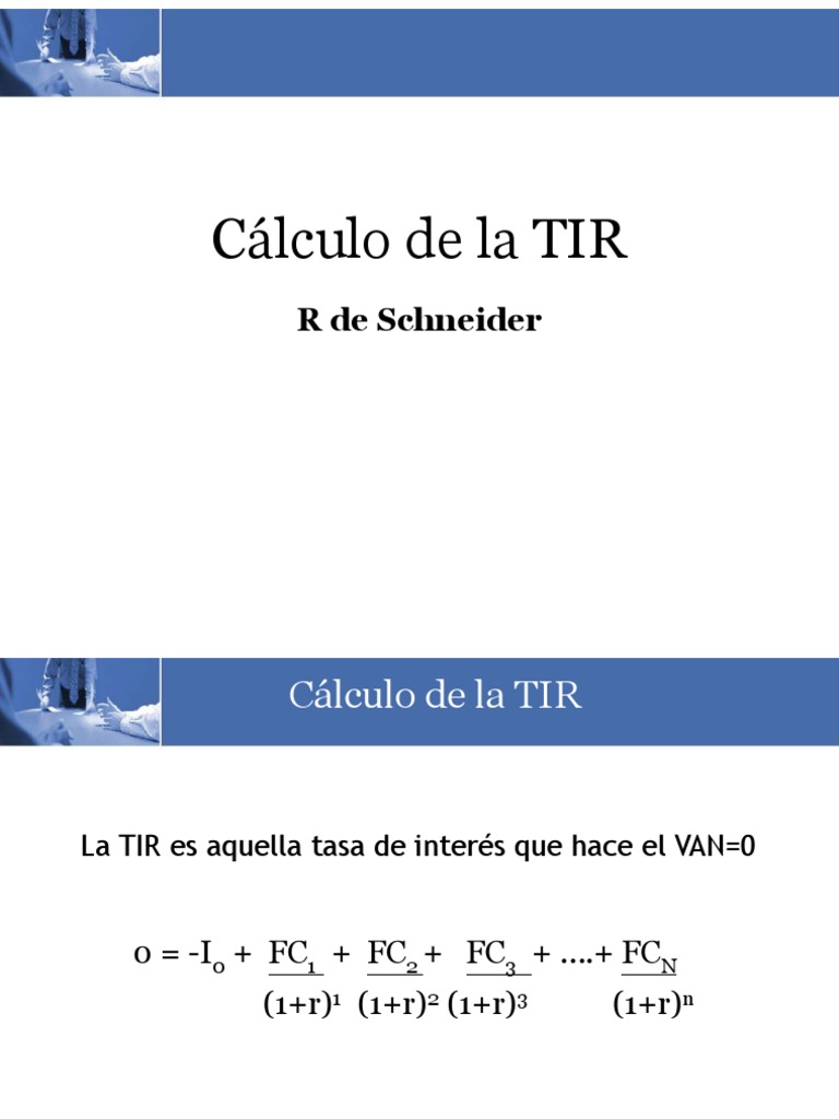 Cálculo de la TIR y su fórmula | PDF