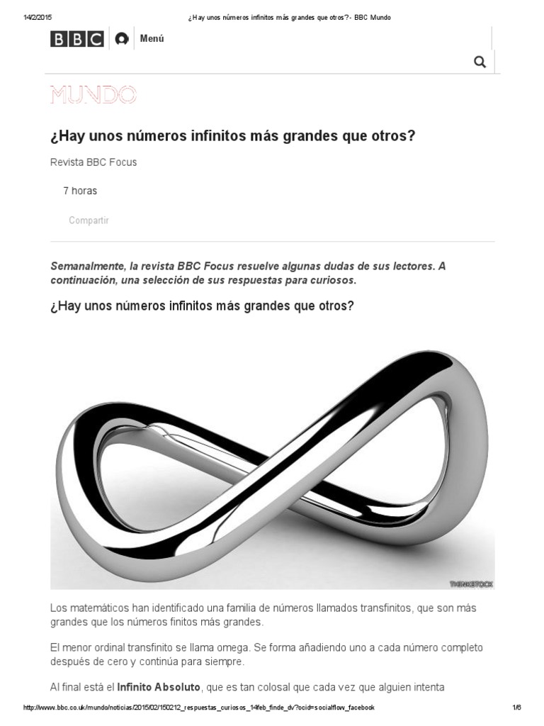 ¿Hay unos números infinitos más grandes que otros | Imagen de ...