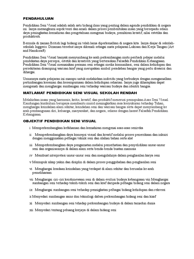 Modul Praktikum Pendidikan Seni Visual KBSR PDF | PDF