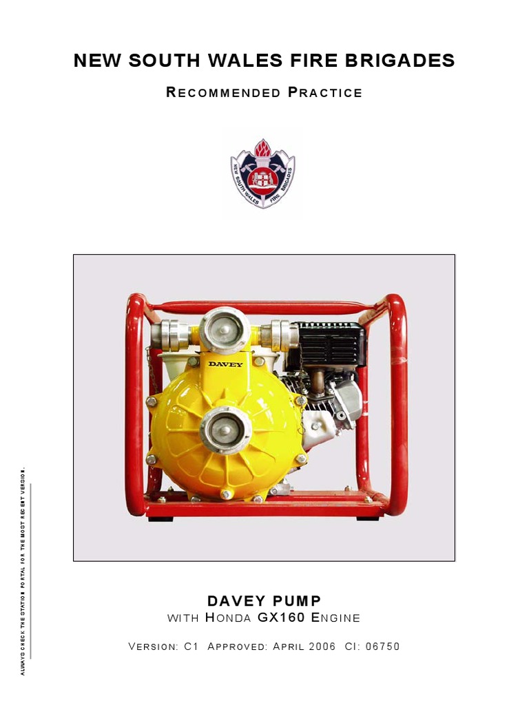 Recommended Practice - Davey Pump | PDF | Internal Combustion Engine | Pump