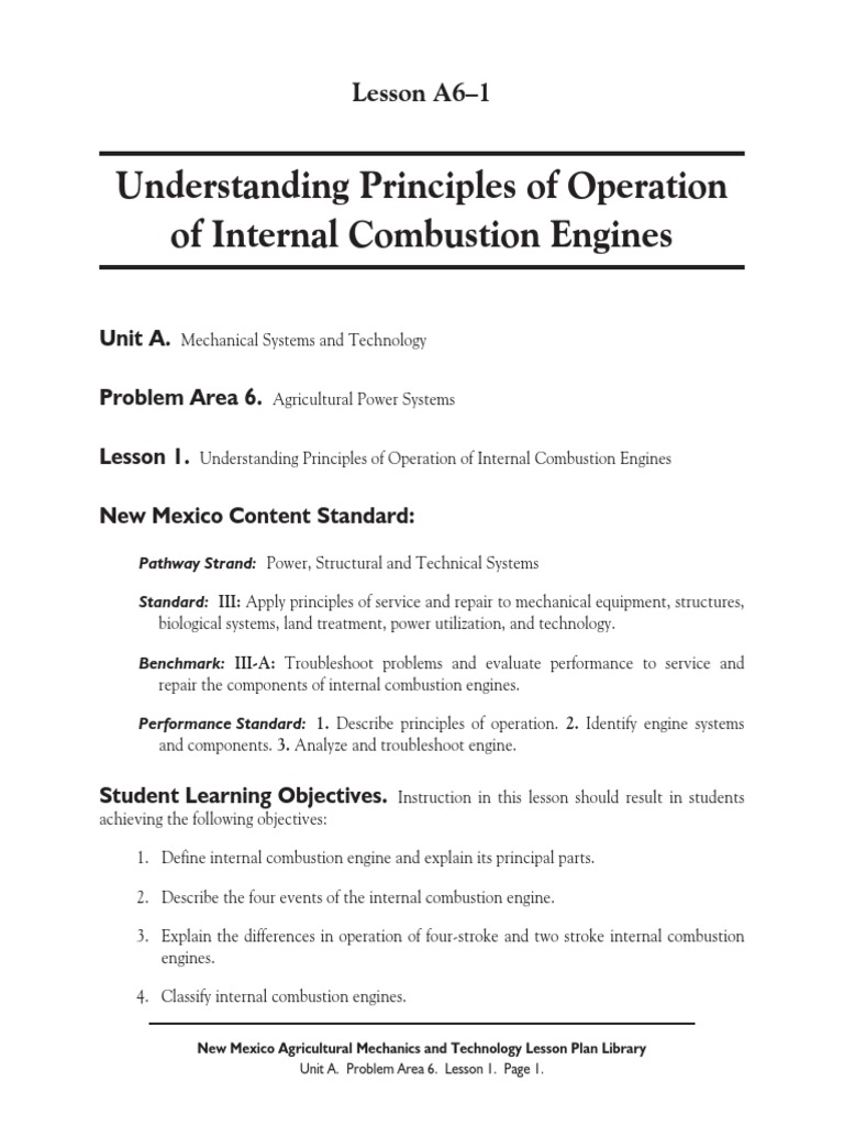 A6 - 1 Understanding Principles of Operation of Internal Combustion ...