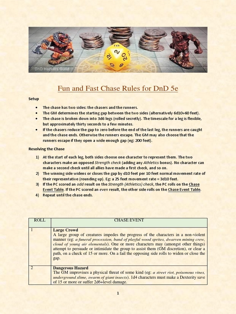 Fast and Fun Chase Rules For DND 5e | PDF | Leisure | Nature