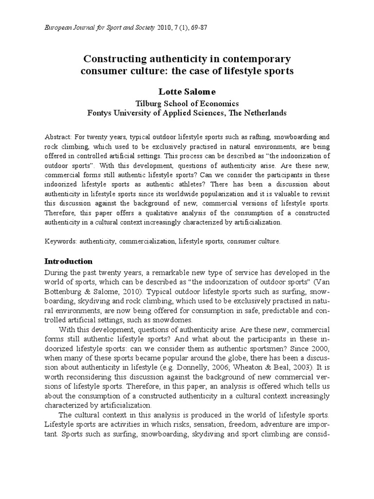 Ejss2010 - Vol7 - Issue1 - Salome - Constructing Authenticity in Contemporary Consumer Culture ...