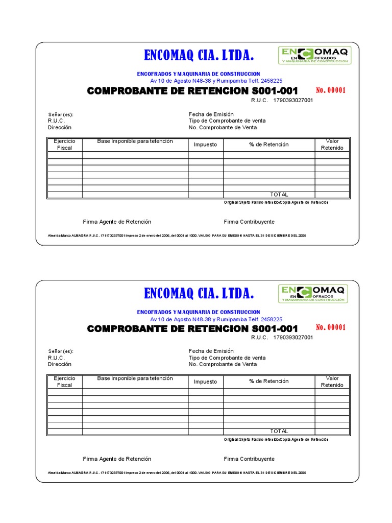Comprobante de Retencion | PDF