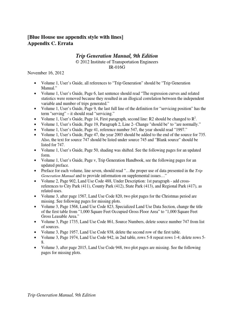 Trip Generation Manual | PDF | Business