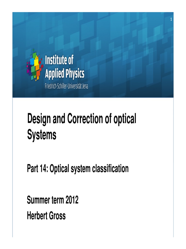 Optical System Classification Guide | PDF | Lens (Optics) | Optics