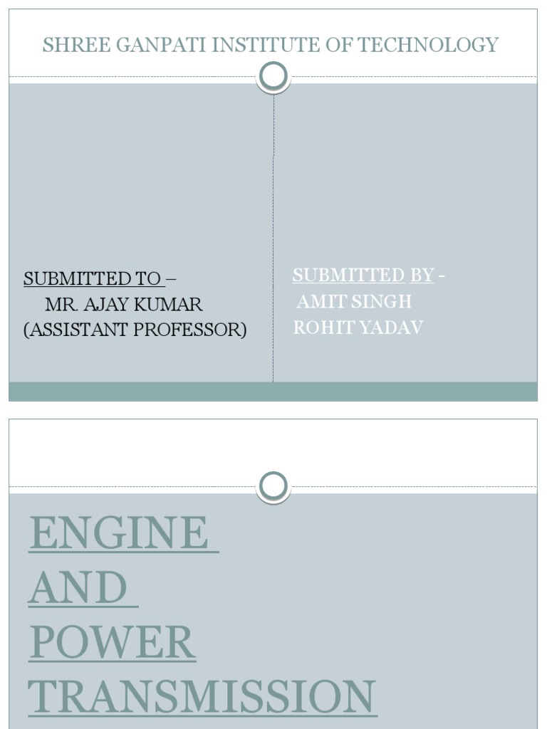 Engine Ppt 1 Pdf Transmission Mechanics Machines