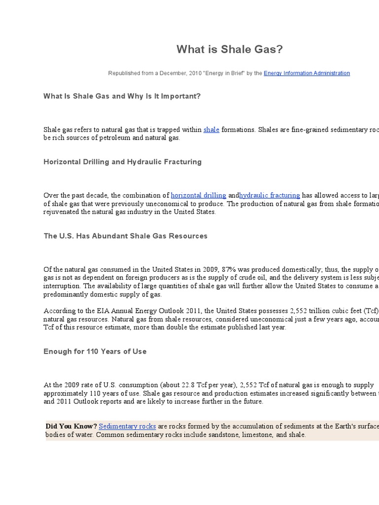 What Is Shale Gas | Download Free PDF | Shale Gas | Natural Gas