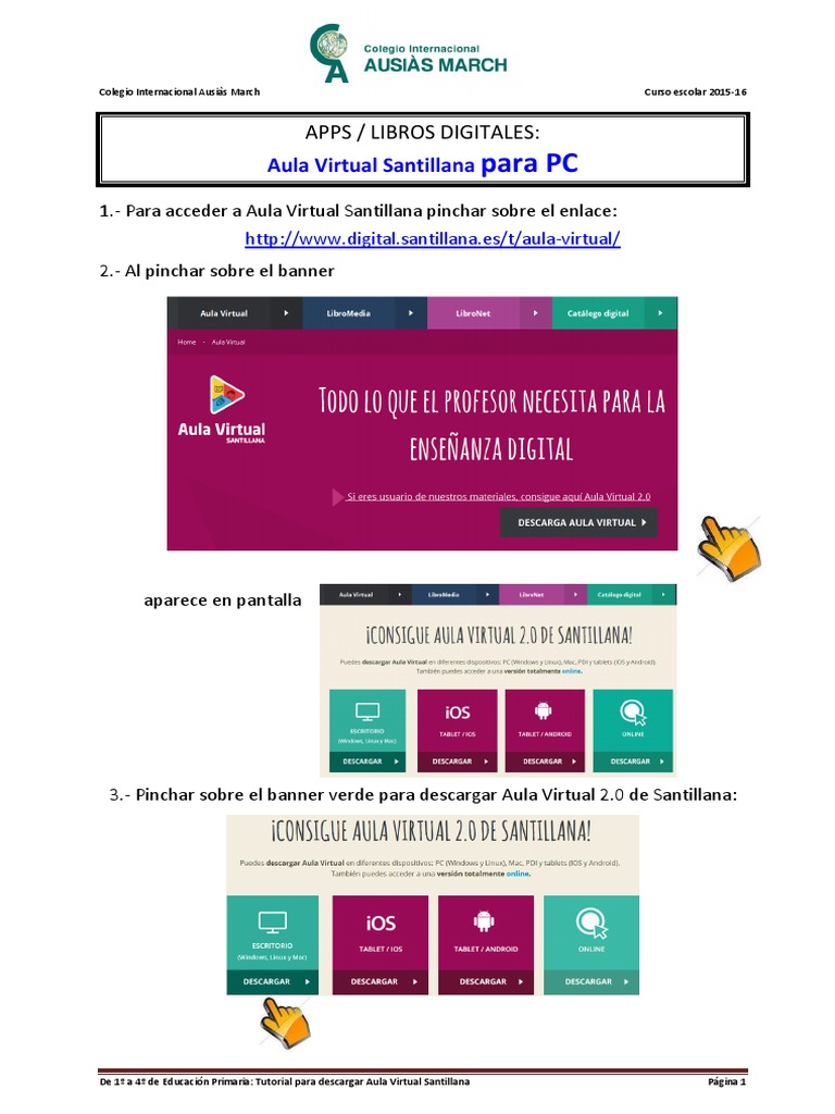 Tutorial para Descarga de Libros Digitales Santillana de 1º A 4º de Primaria | PDF | Tableta ...