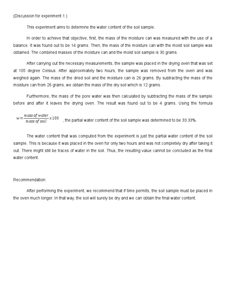 Discussion For Experiment 1-1 | PDF | Science & Mathematics