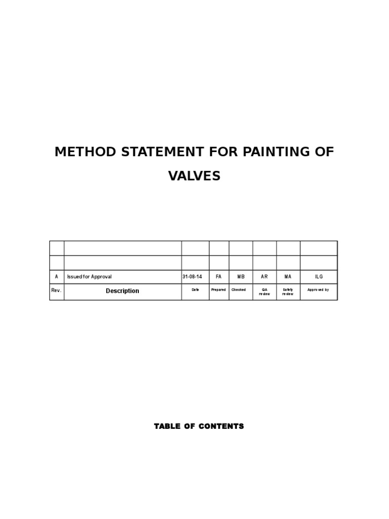Valve Painting Method Statement | PDF
