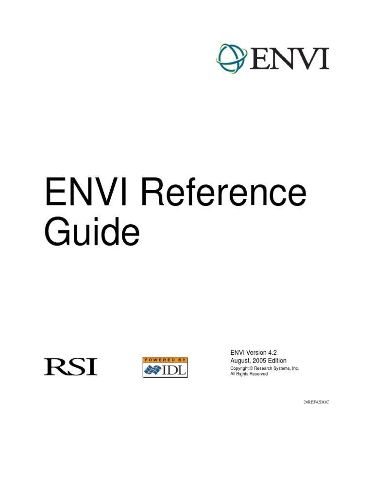 IDL ENVI Reference Guide PDF | PDF | Reserved Word | Parameter (Computer Programming)