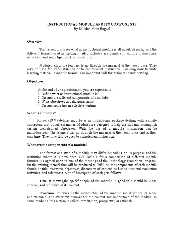 Instructional Module | PDF | Psychological Concepts | Epistemology