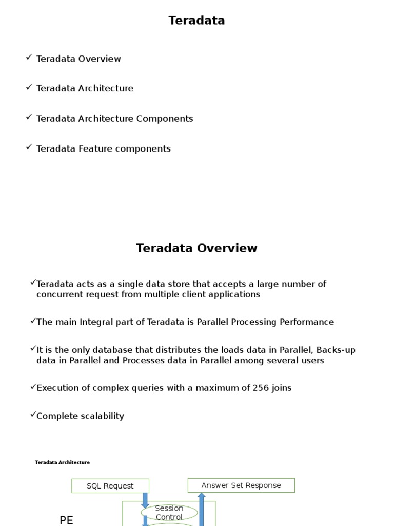 Teradata Architecture Features | PDF | Sql | Databases