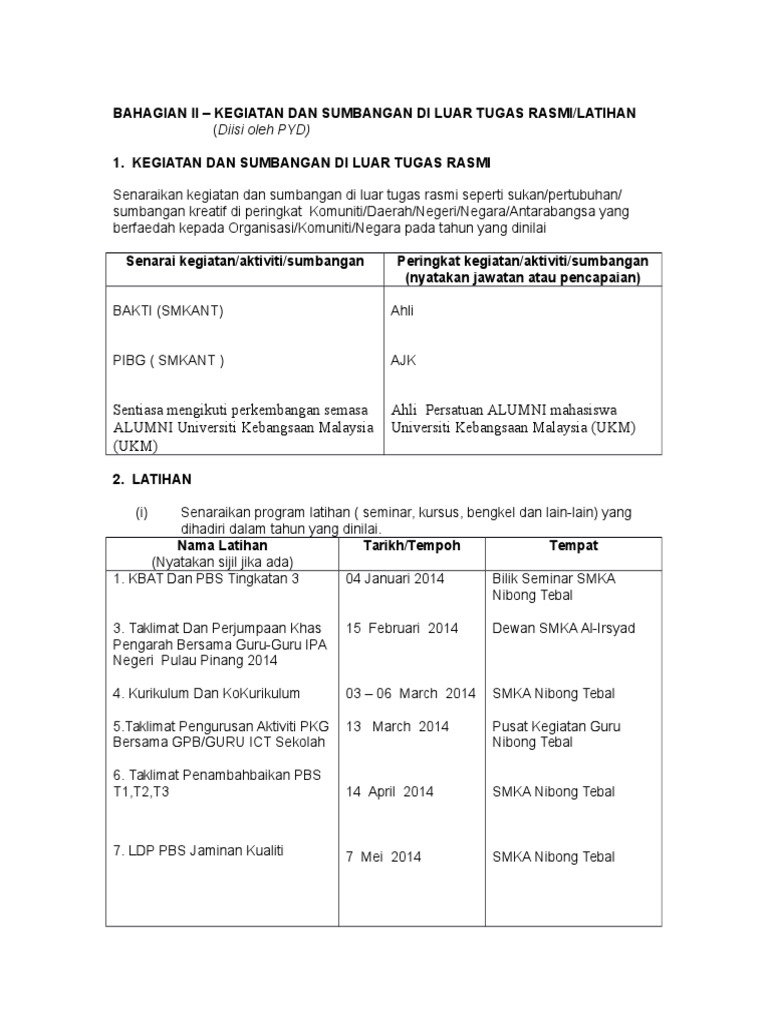 BAHAGIAN I - Penetapan Sasaran Kerja Tahunan | PDF